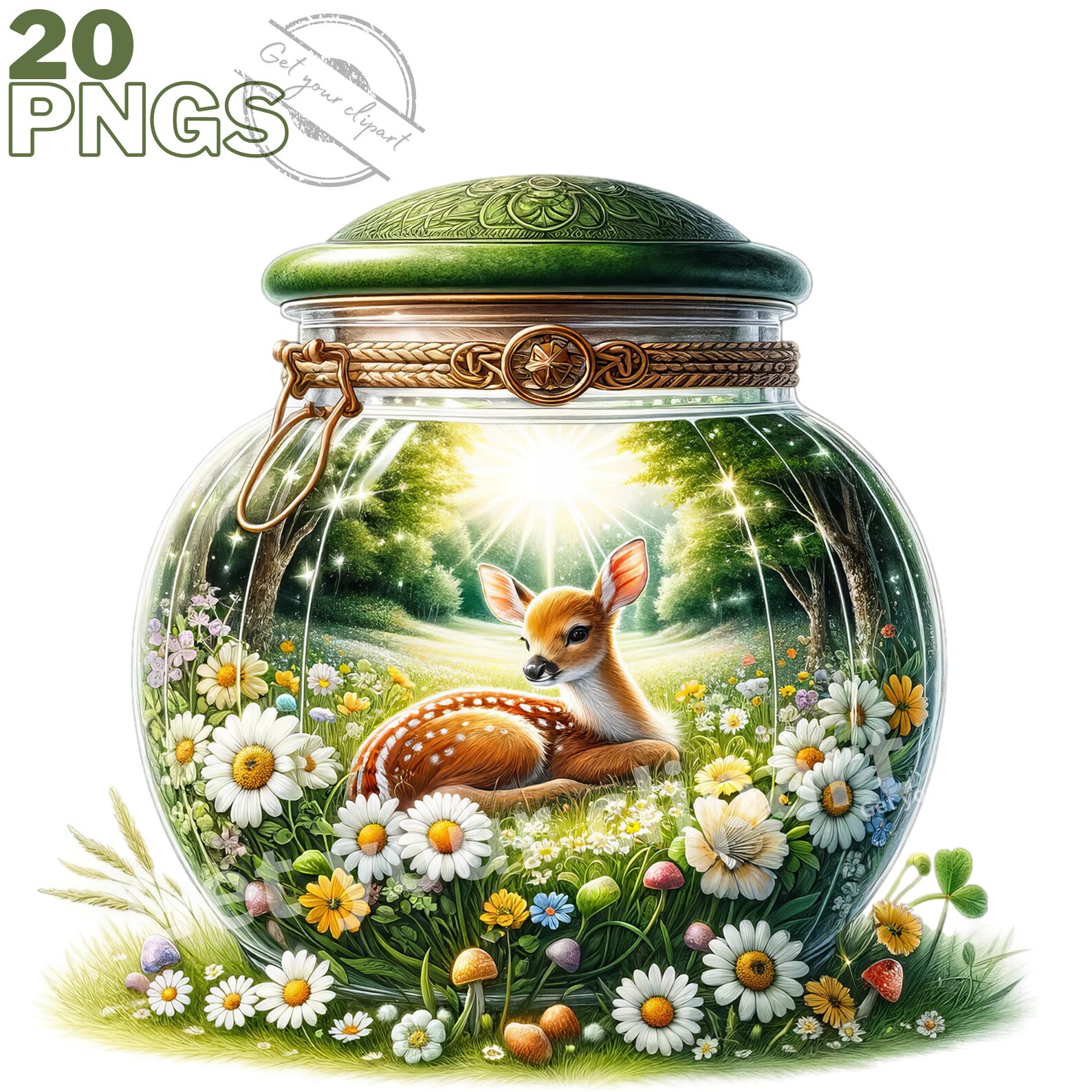 Magic Jar Clipart Bundle, Animal Clipart, Magic Graphics, Animal ...