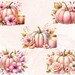 Pink Pumpkin Clipart Bundle, Floral Pumpkin Graphics, Thanksgiving ...