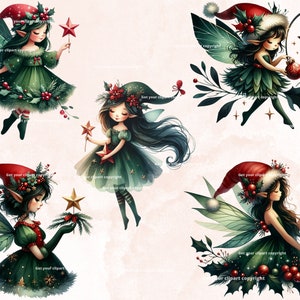 Christmas Fairy Clipart Bundle, Christmas Png Bundle, Christmas ...