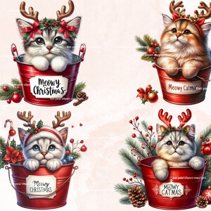 Christmas Cat Clipart Bundle, Christmas Cat Png, Christmas Png Bundle ...