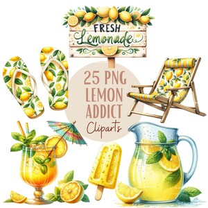 Lemon Addict Png Clipart, Lemon Clipart, Fruit Clipart, Summer Graphics ...