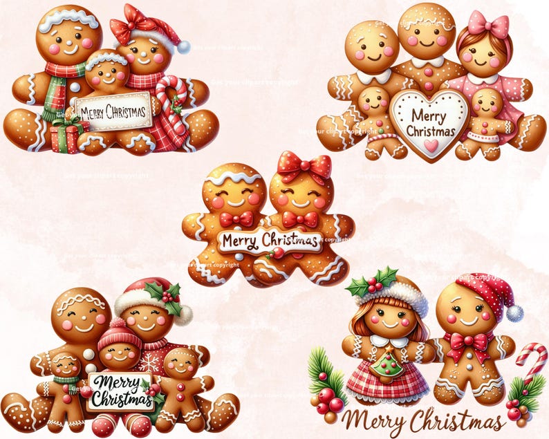 Gingerbread Men Clipart Bundle, Christmas Designs Png Graphics ...