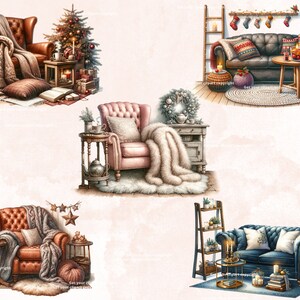 Christmas Cozy Cottage Clipart Bundle, Christmas Png Bundle, Winter ...