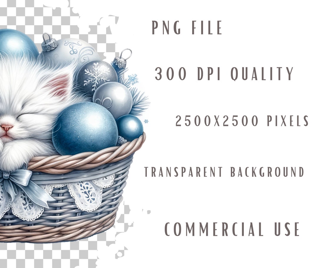 Kitty Clipart Bundle, Christmas Cat Png, Christmas Png Bundle, Set of ...