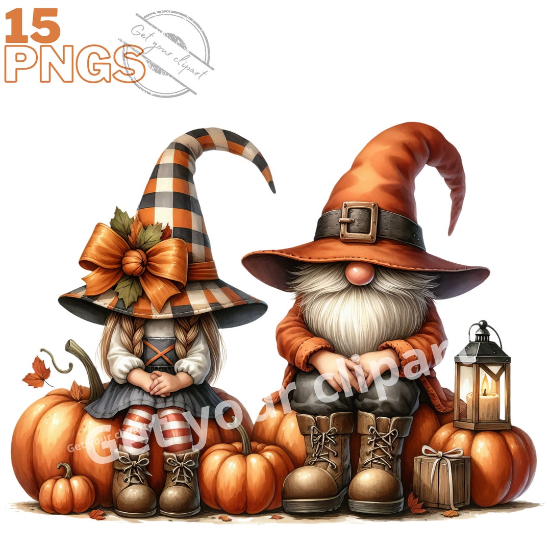 Fall Gnome Clipart Bundle, Gnome Clipart, Fall Gnome Png Graphics, Fall ...