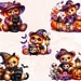 Halloween Teddy Bear Clipart Bundle, Halloween Graphics, Teddy Bear Png ...