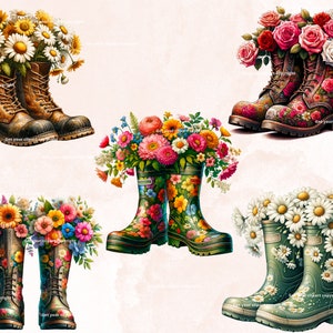 Garden Boots Clipart Bundle, Hello Spring Png Designs, Garden Clipart ...