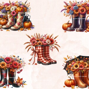 Fall Boots Clipart Bundle, Rain Boots Png, Autumn Graphics, Hello Fall ...