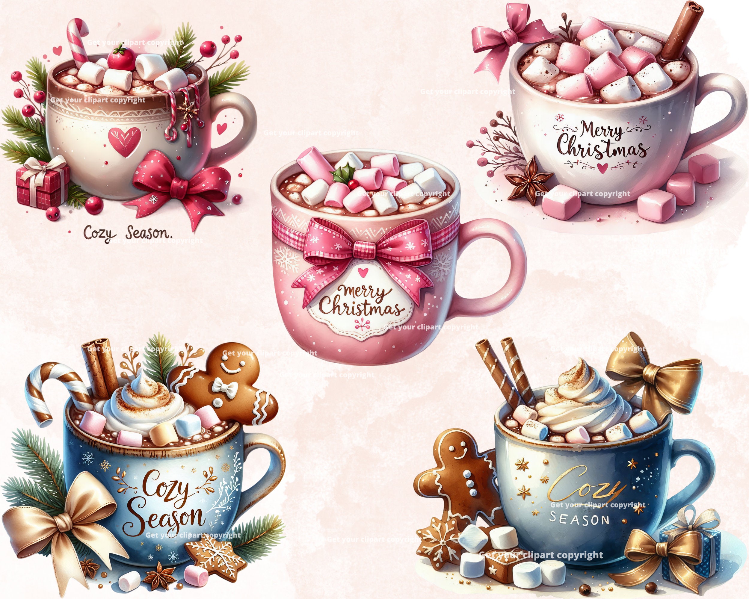 Christmas Drinks Watercolor Clipart Bundle, Christmas Png Bundle ...