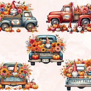 Fall Truck and Gnomes Png Graphics, Happy Fall Png, Farm Truck Png ...