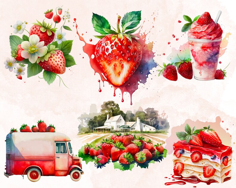 Strawberry Graphics Strawberry Png Clipart Trending Png - Etsy