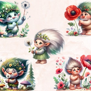 Cute Little Troll Clipart Bundle, Fantasy Clipart, Fantasy Graphics ...