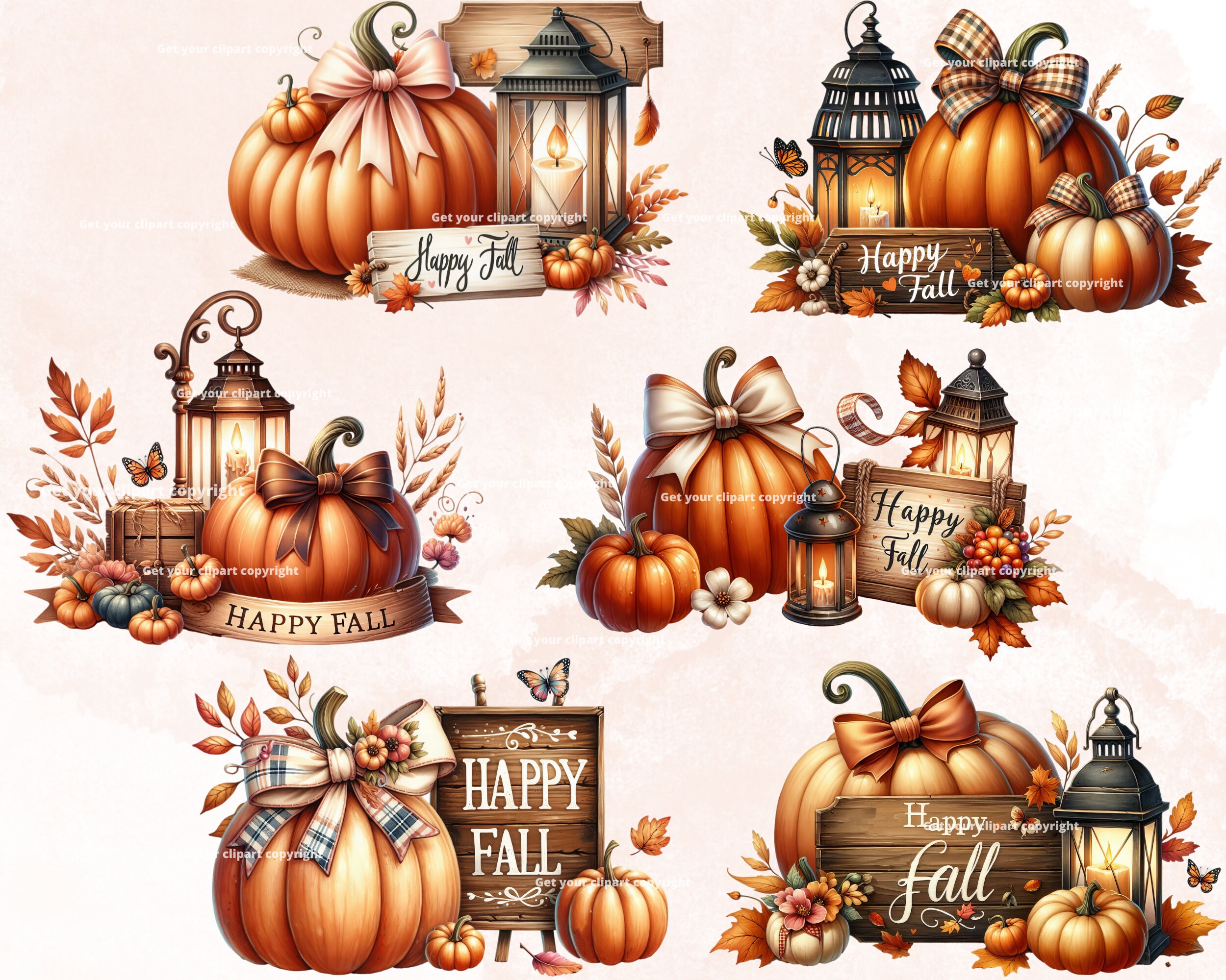 Happy Fall Y'all Clipart Bundle, Hello Fall Png, Happy Fall Clipart ...