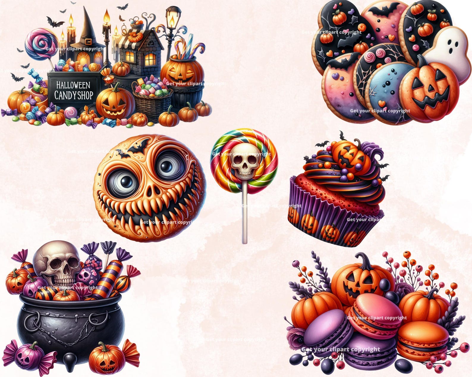 Halloween Treats Clipart Bundle, Halloween Candies Png, Halloween ...