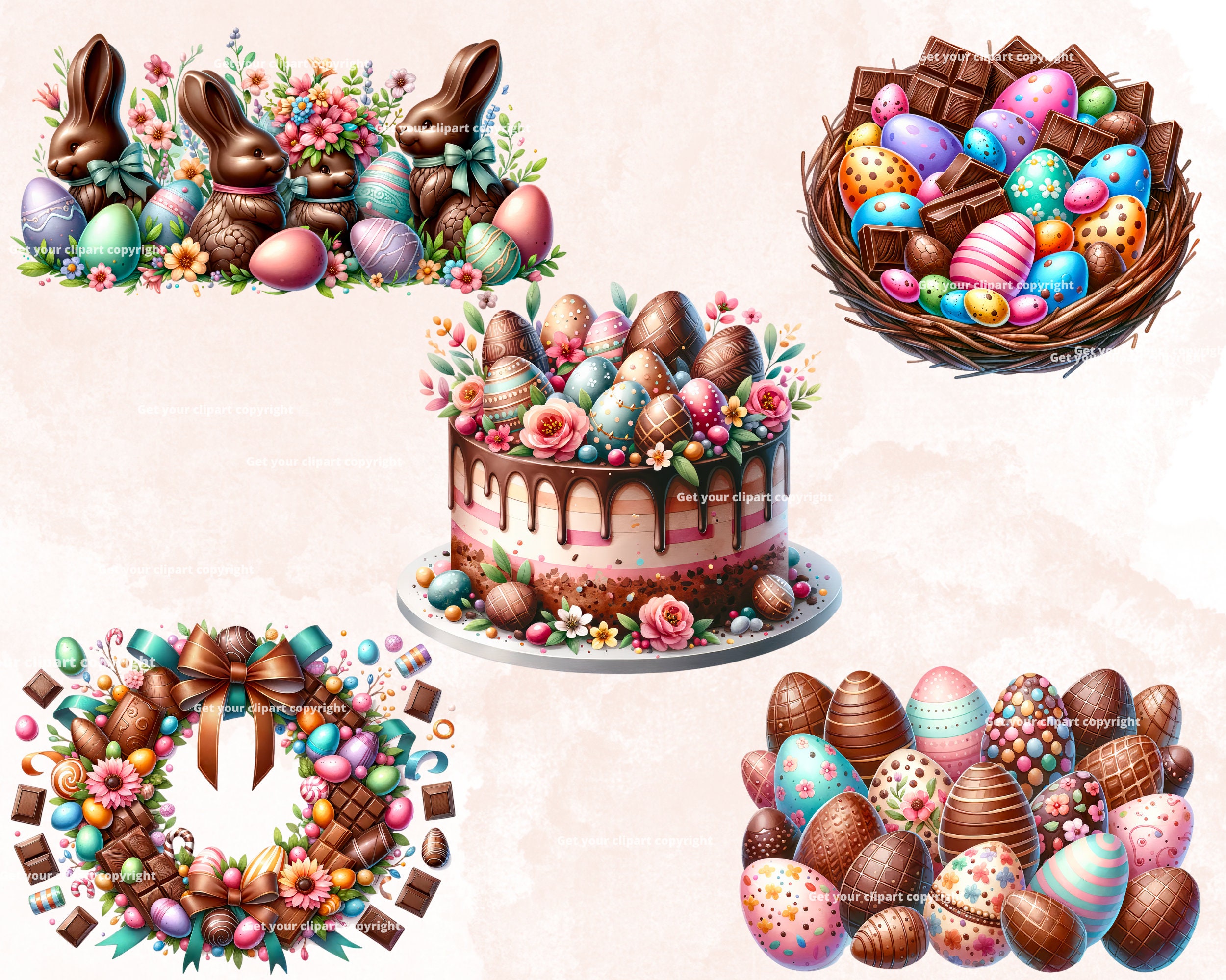 Easter Chocolate Clipart Bundle, Easter Clipart, Easter Graphics ...