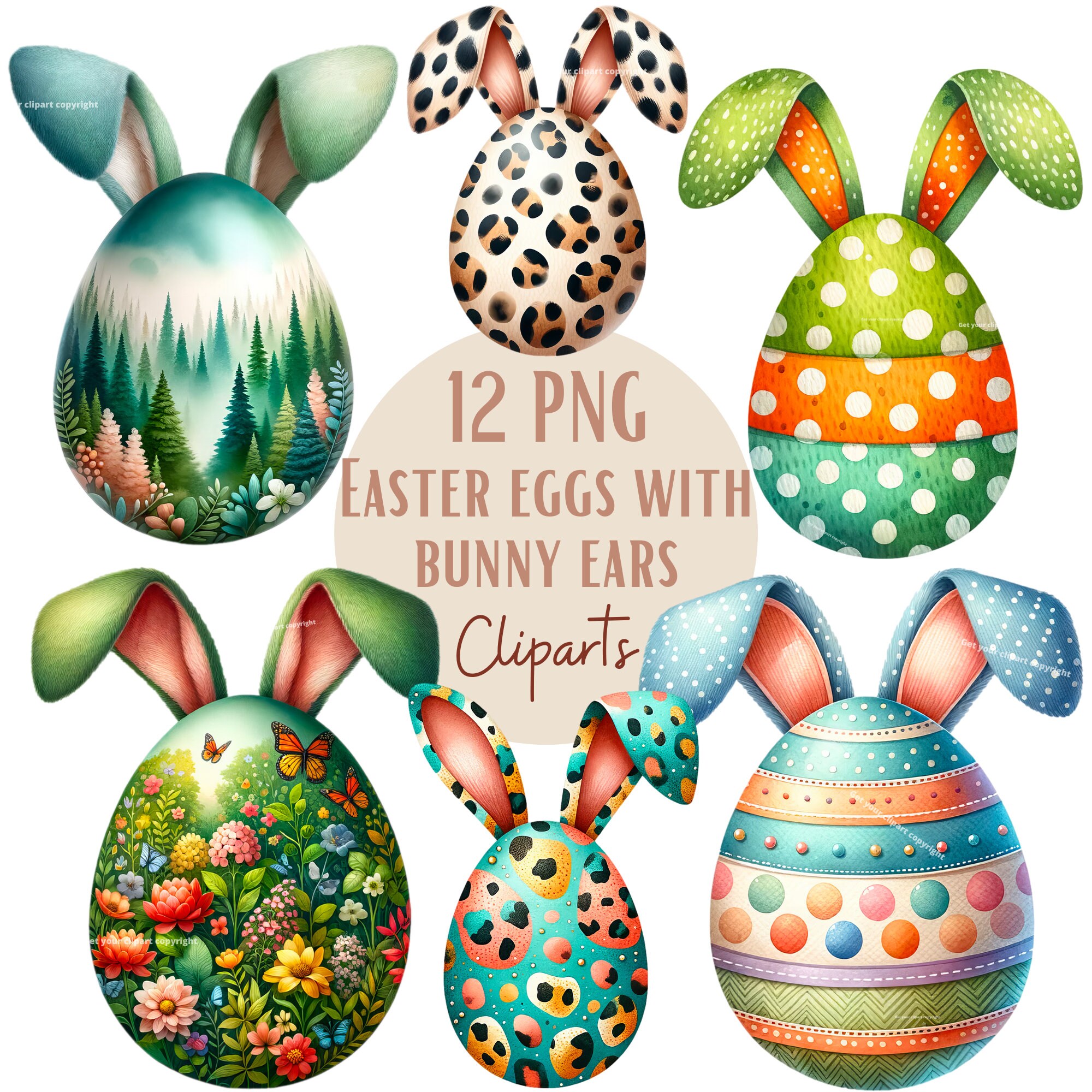 Easter Eggs Clipart Bundle, Easter Clipart, Easter Graphics, Easter ...