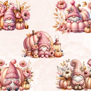 Pastel Gnome and Pumpkin Clipart Bundle, Fall Scrapbooking, Fall ...
