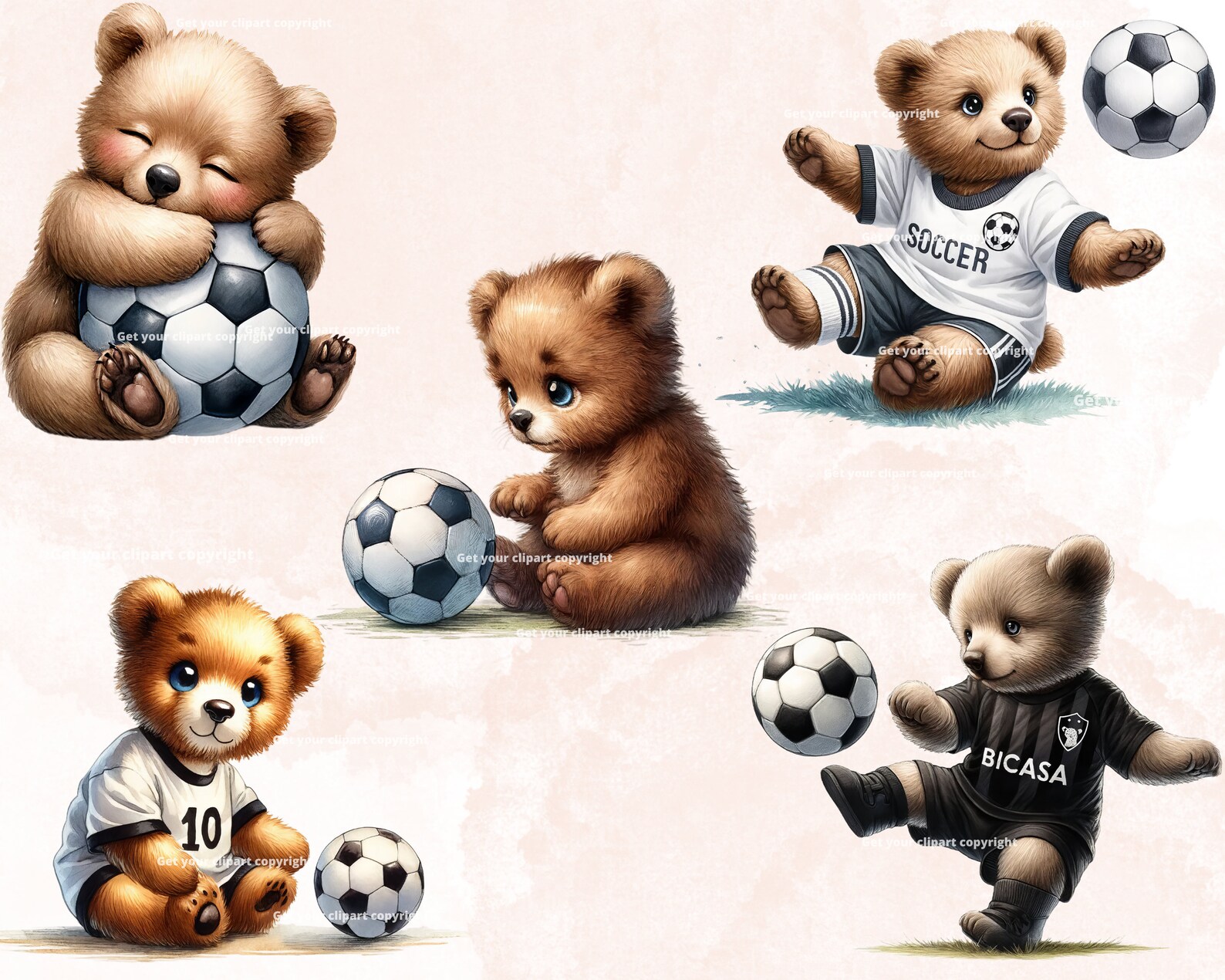 Soccer Teddy Bear Clipart, Nursery Graphics, Soccer Clipart, Teddy Bear ...