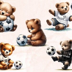 Soccer Teddy Bear Clipart, Nursery Graphics, Soccer Clipart, Teddy Bear ...