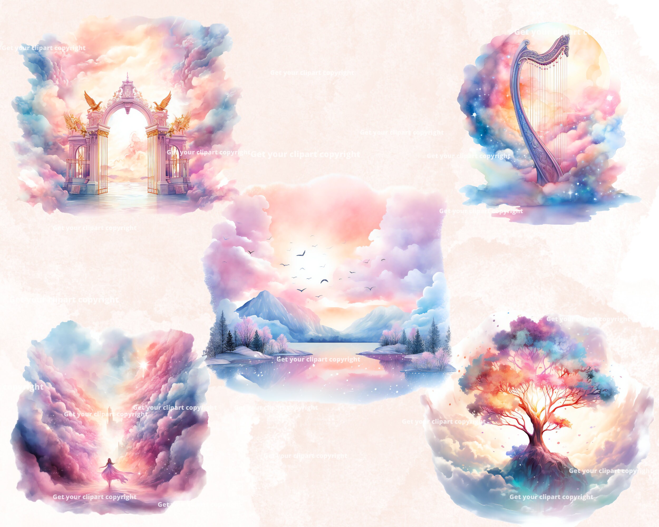 Heaven Png Clipart Bundle, Christian Png Graphics, Paradise City Png ...
