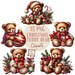 Christmas Teddy Bear Clipart Bundle, Watercolor Bear Ornaments, Festive ...