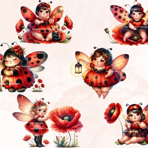 Cute Curvy Ladybug Fairy Clipart Bundle, Fantasy Clipart Bundle ...