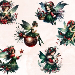 Christmas Fairy Clipart Bundle, Christmas Png Bundle, Christmas ...