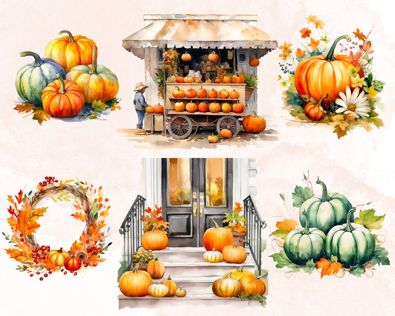 Pumpkin Clipart for Any Creative Project Hello Fall Png Fall - Etsy