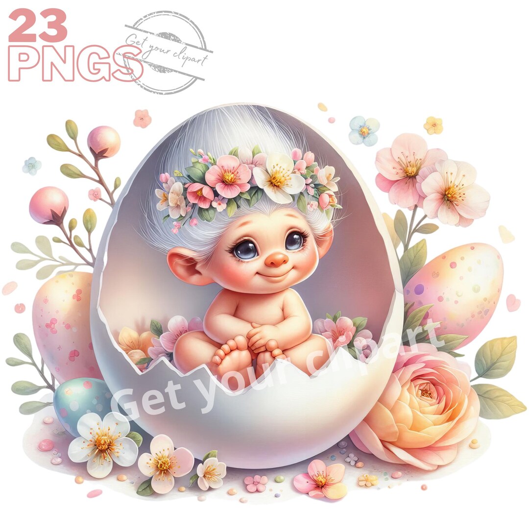 Cute Easter Troll Clipart Bundle, Fantasy Clipart, Fantasy Graphics ...