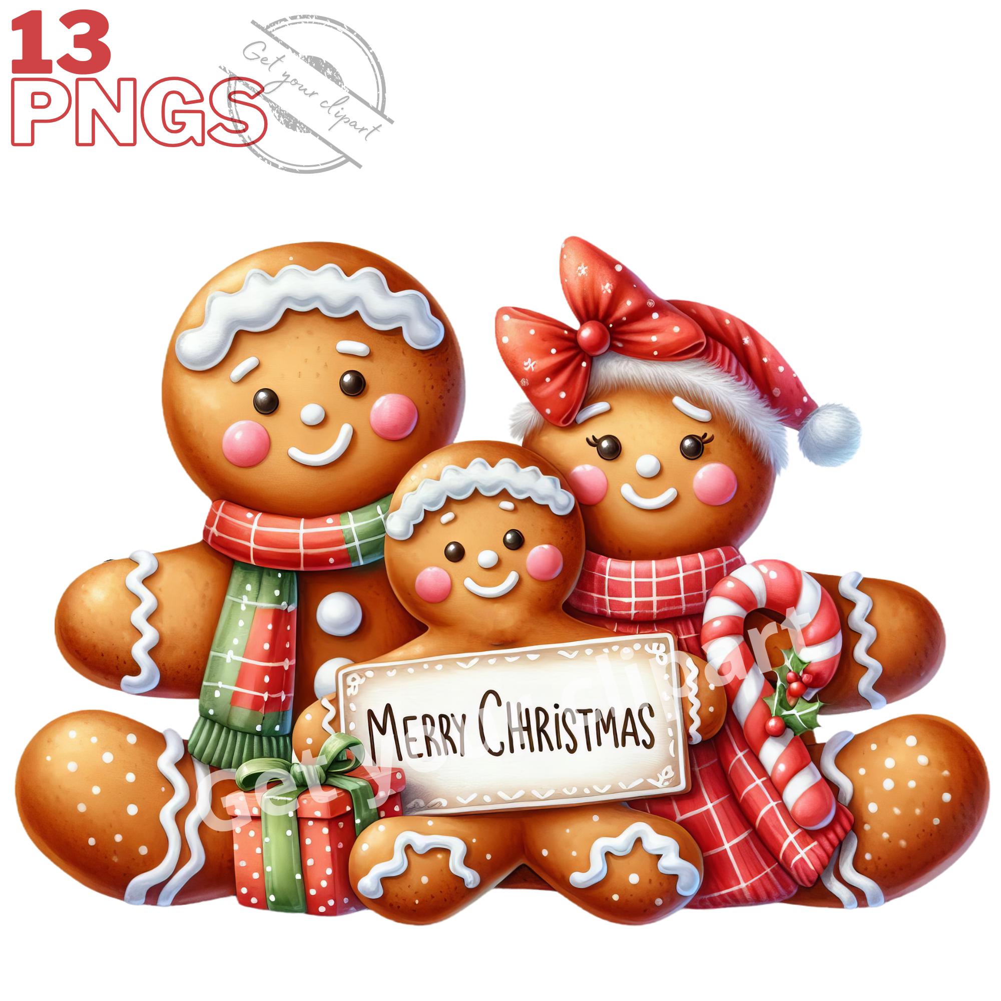 Gingerbread Men Clipart Bundle, Christmas Designs Png Graphics ...