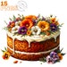 Floral Cake Clipart Bundle, Spring Graphics, Cake Png Designs, With ...