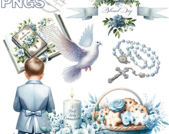 First Holy Communion Clipart Bundle, Communion Png Files, Girl ...