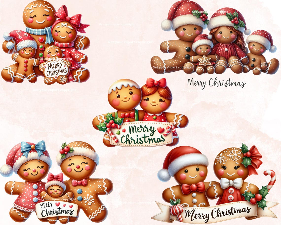 Gingerbread Men Clipart Bundle, Christmas Designs Png Graphics ...