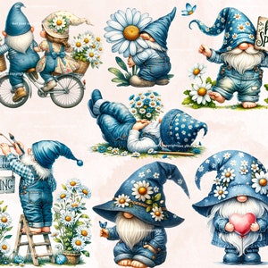 Gnome Clipart Bundle, Garden Clipart, Spring Gnome Png Graphics, Gnome ...