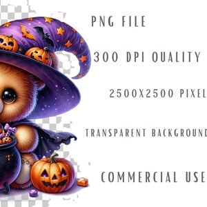 Halloween Teddy Bear Clipart Bundle, Halloween Graphics, Teddy Bear Png ...