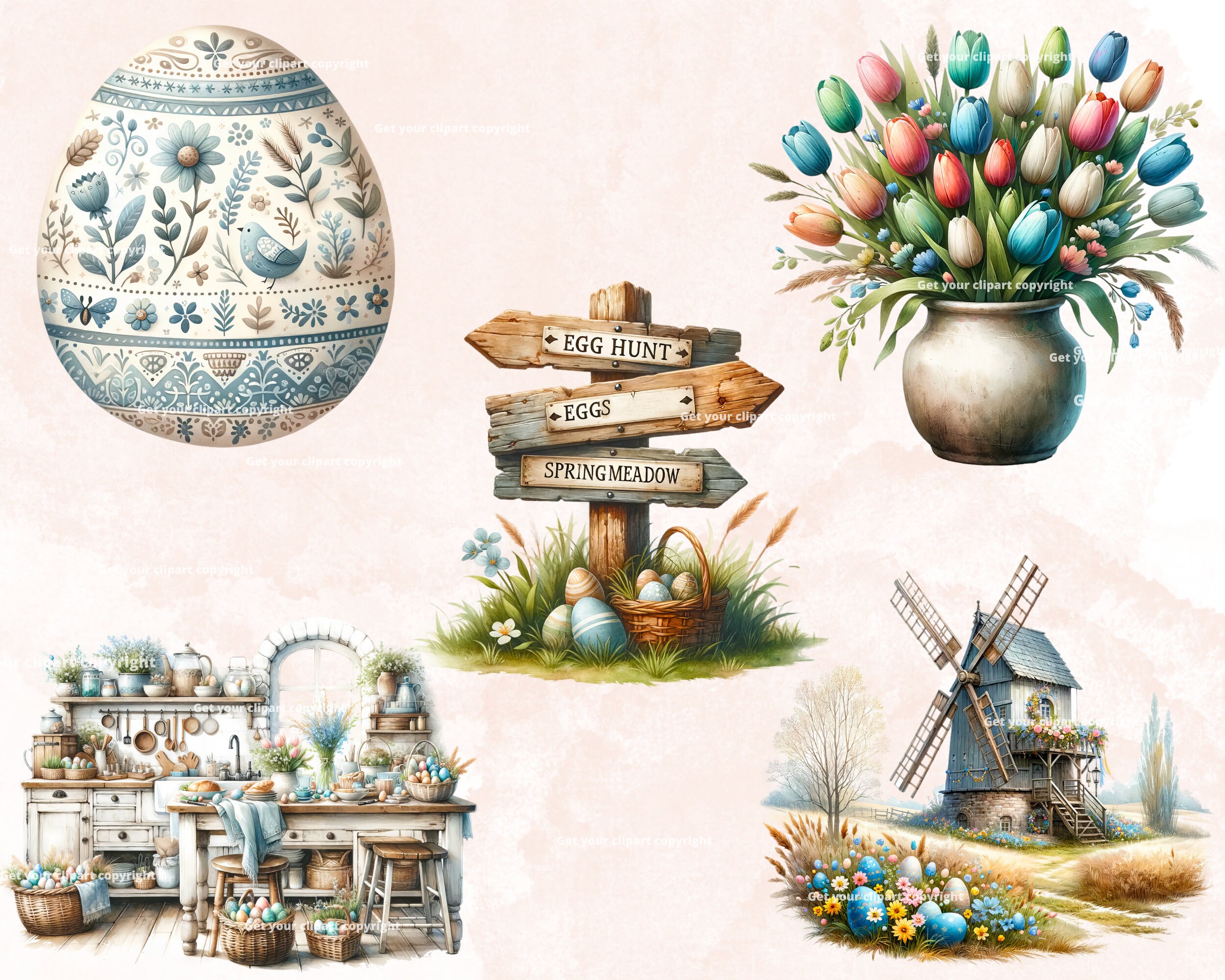 Easter Clipart Bundle, Easter Clipart, Easter Graphics, Easter Designs ...