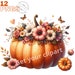 Fall Floral Pumpkin Clipart Bundle, Floral Pumpkin Png, Hello Fall ...