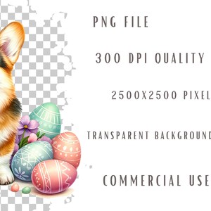 Easter Corgi Png Graphics, Easter Printable, Watercolor Dog Clipart ...