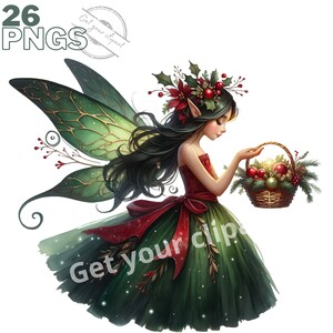 Christmas Fairy Clipart Bundle, Christmas Png Bundle, Christmas ...