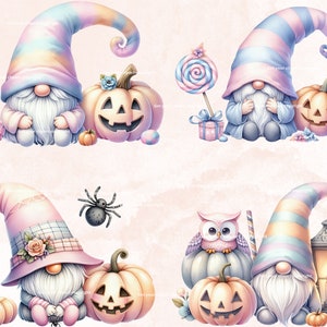 Halloween Gnomes Clipart Bundle, Halloween Clipart, Halloween Graphics ...