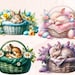 Easter Bunny in a Basket Clipart Bundle, Easter Clipart, Easter ...