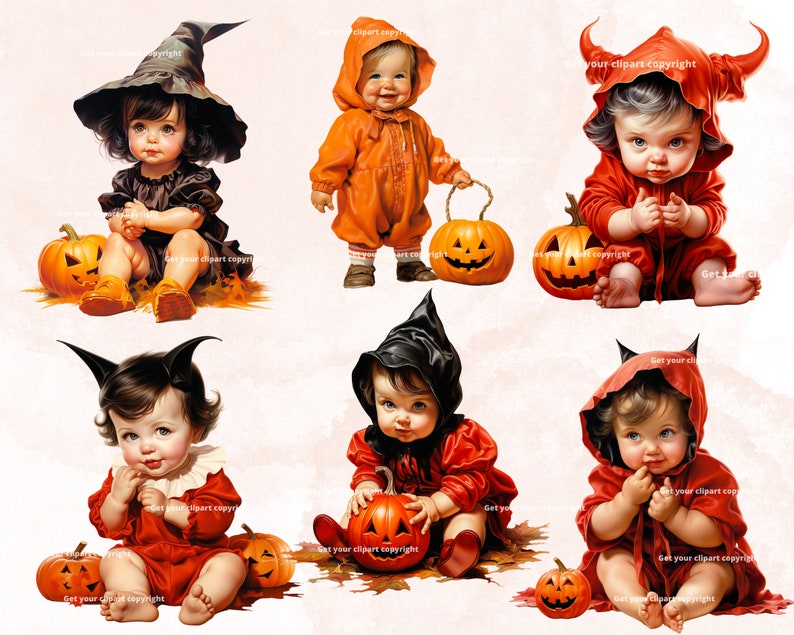 Halloween Babies Clipart Bundle, Halloween Clipart Bundle, Cute ...