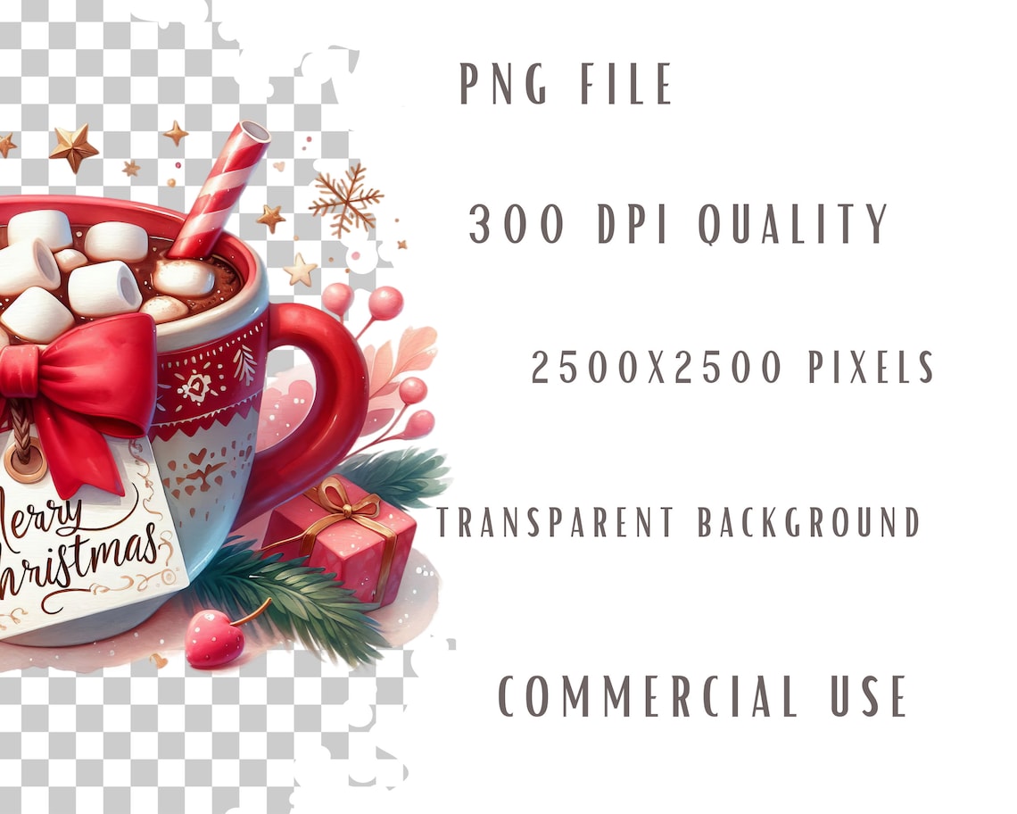 Christmas Hot Cocoa Clipart Bundle, Christmas Png Bundle, Hot Cocoa Png ...