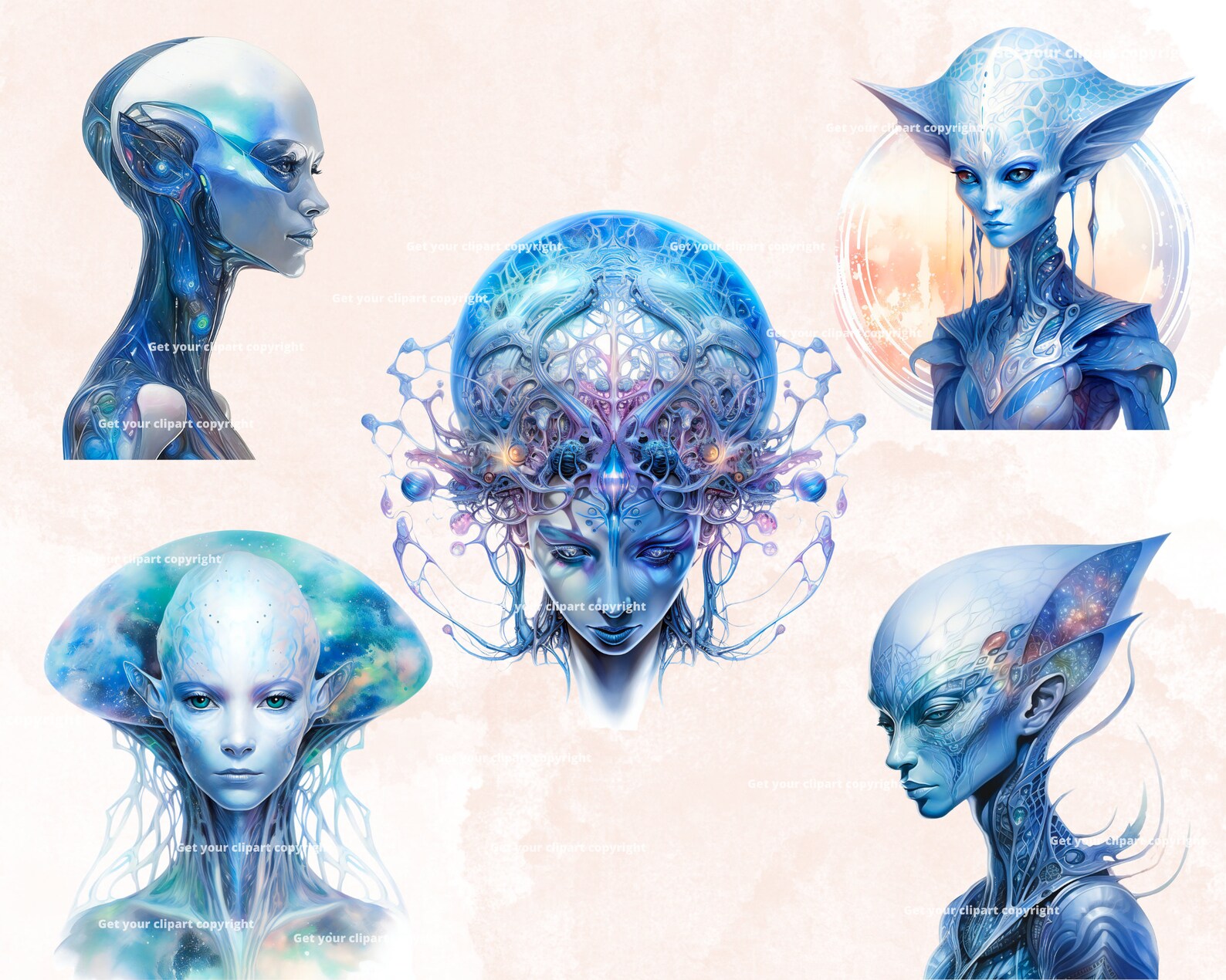 Alien Clipart Bundle, Space Clipart Bundle, Outer Space Png Graphics ...