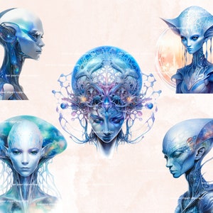 Alien Clipart Bundle, Space Clipart Bundle, Outer Space Png Graphics ...