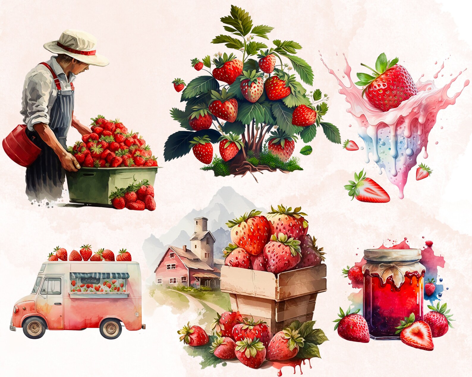 Strawberry Graphics Strawberry Png Clipart Trending Png - Etsy