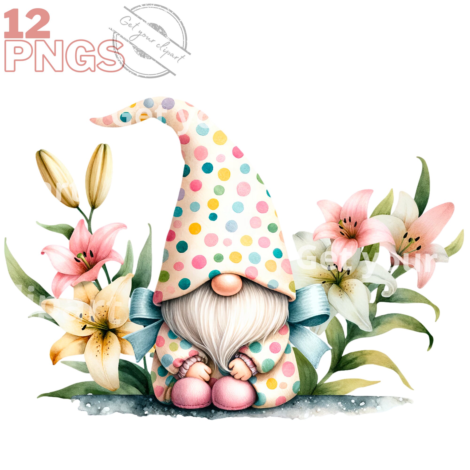 Easter and Spring Gnome Clipart Bundle, Garden Clipart, Spring Gnome ...