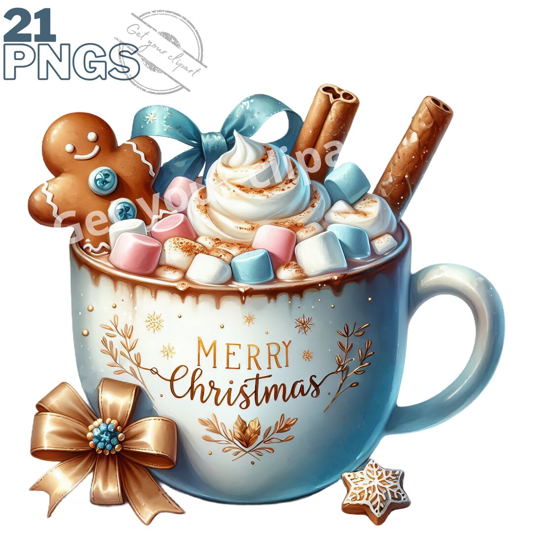 Christmas Hot Cocoa Clipart Bundle, Christmas Png Bundle, Hot Cocoa Png ...