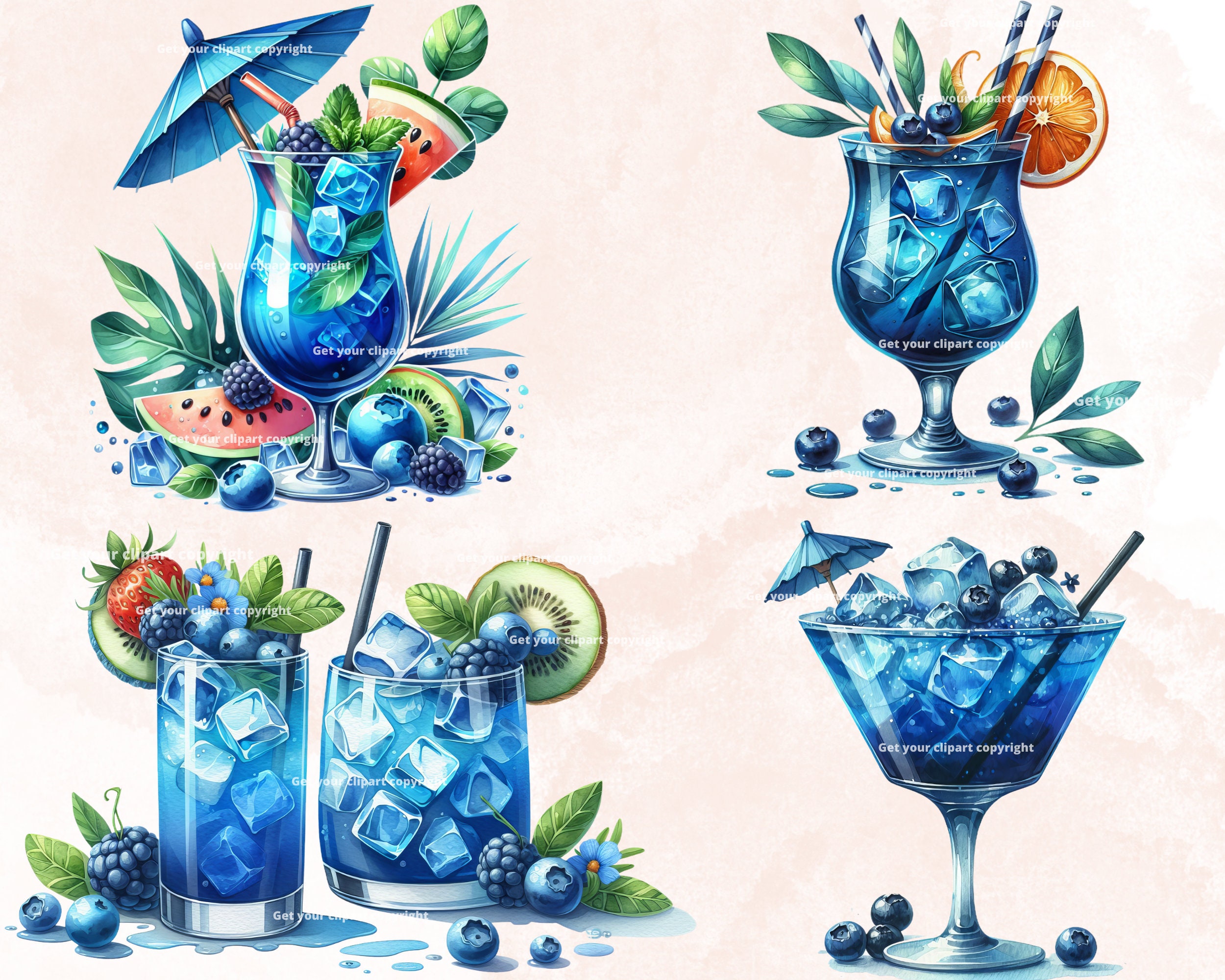 Summer Cocktails Clipart Bundle, Summer Cocktails, Summer Graphics ...