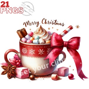 Christmas Hot Cocoa Clipart Bundle, Christmas Png Bundle, Hot Cocoa Png ...